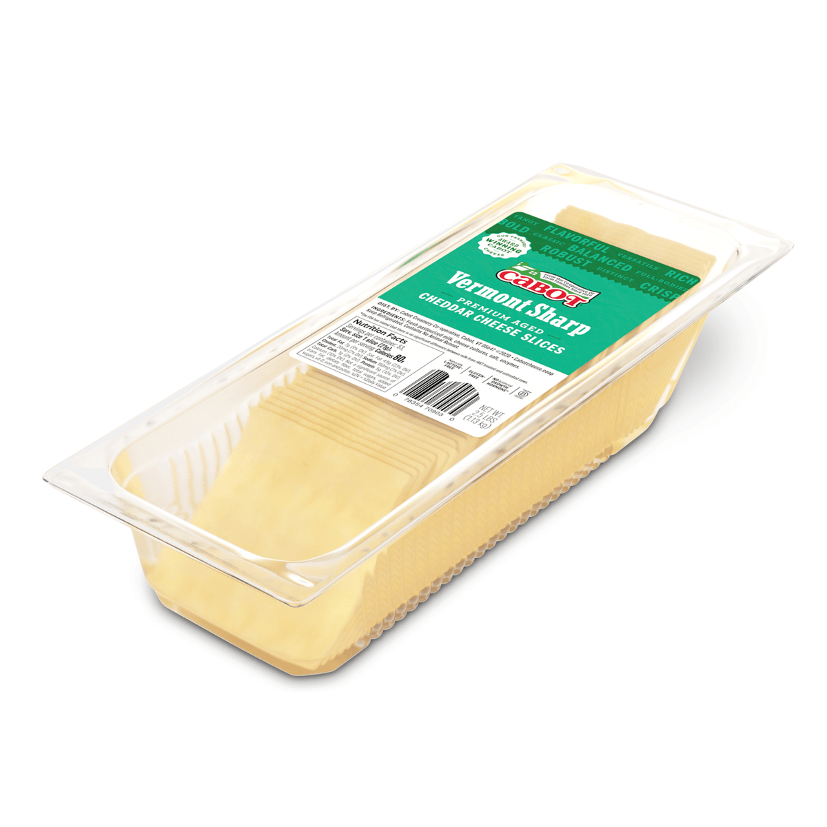 Cabot Sharp Cheddar Cheese, Slices – Cabot Foodservice